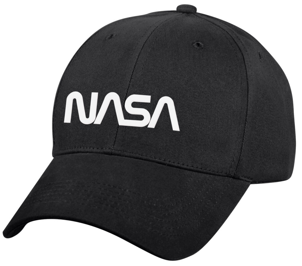 Rothco NASA Worm Logo Low Profile Cap – Black – Universal Armor Systems