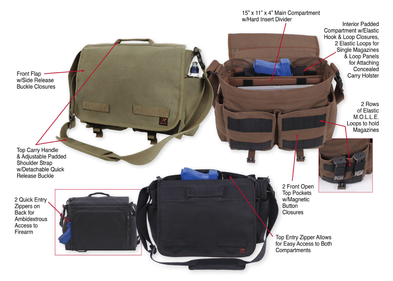 Rothco Concealed Carry Messenger Bag – Universal Armor Systems